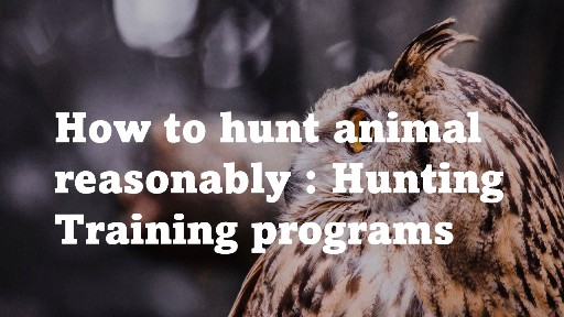 How to hunt animal resionably : Hunting Training programs - Biohavoc